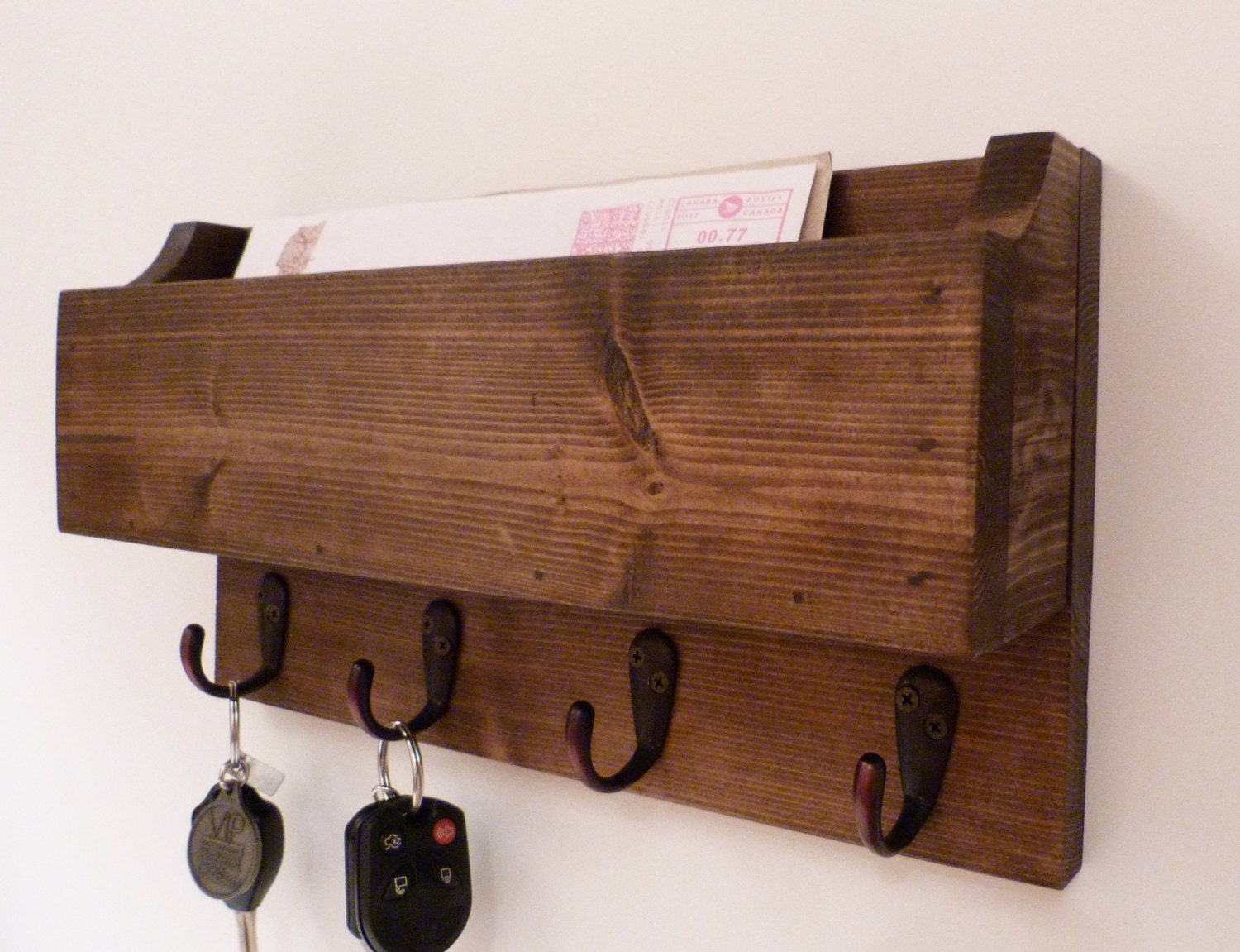 Mail Organizer Wall Mail Rack Entryway Organizer Key | Etsy