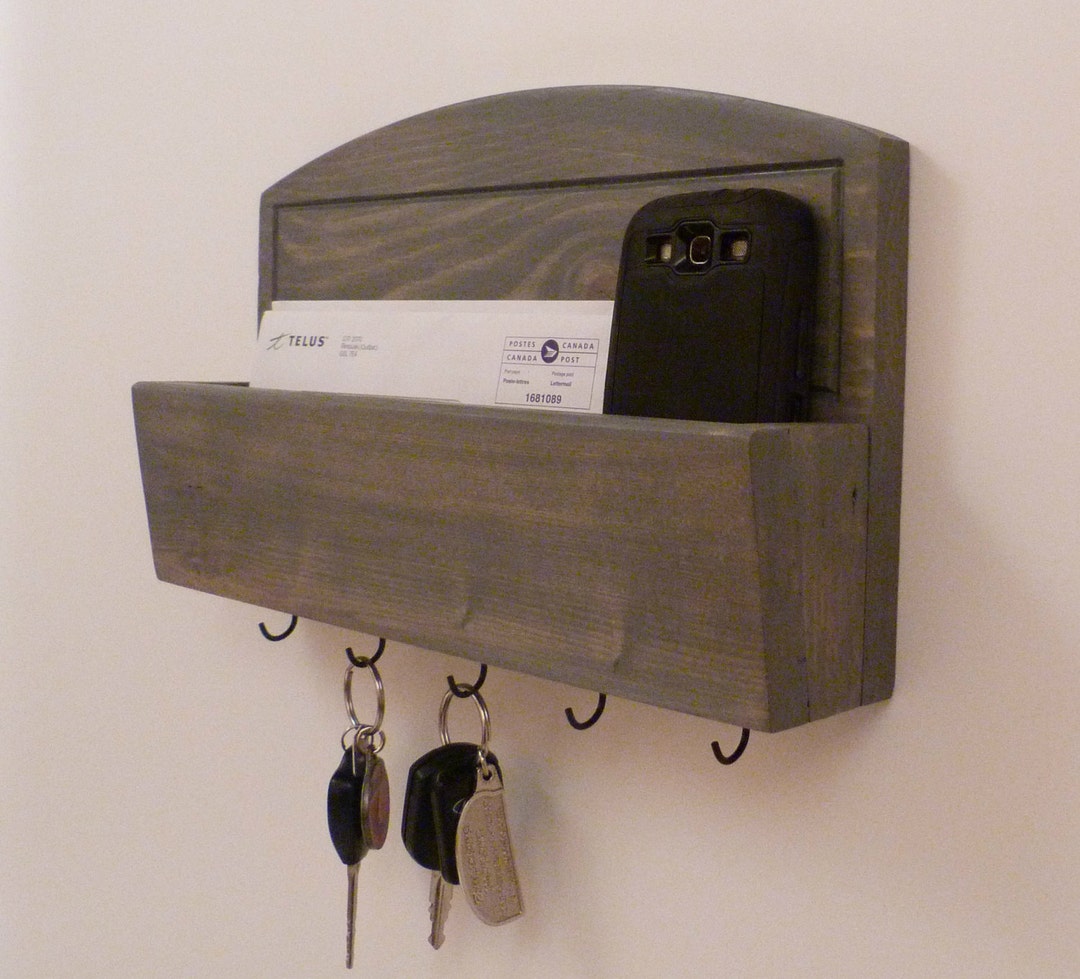 Mail Organizer Wall, Mail Rack, Entryway Organizer, Key Holder, Rustic ...