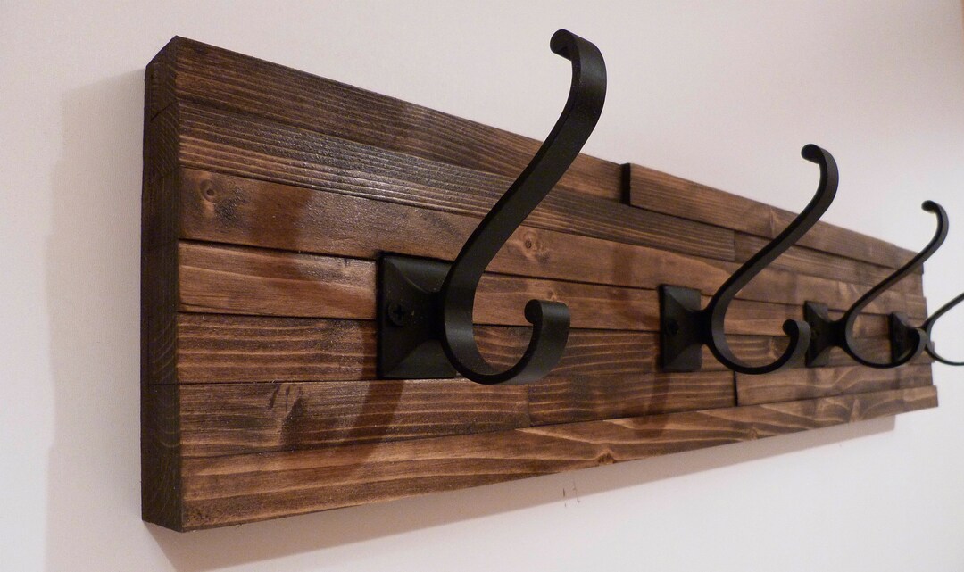 Modern and Rustic Entryway Coat Rack 24 Inches/4 Hooks Wall - Etsy