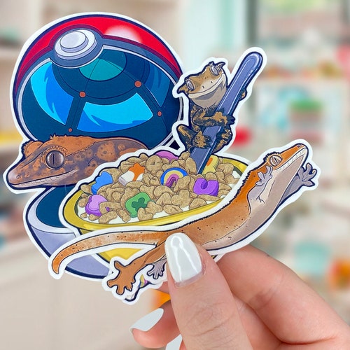 Crested Gecko Vinyl Sticker - Etsy