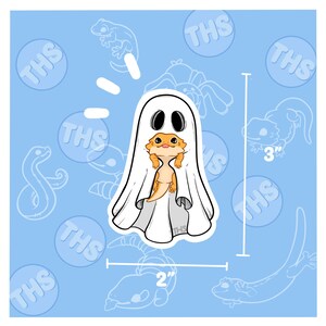 Bearded Dragon With Ghost Sticker - Etsy