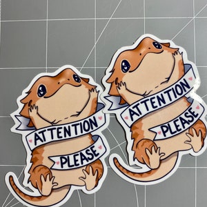 Attention Hog Bearded Dragon Sticker - Etsy