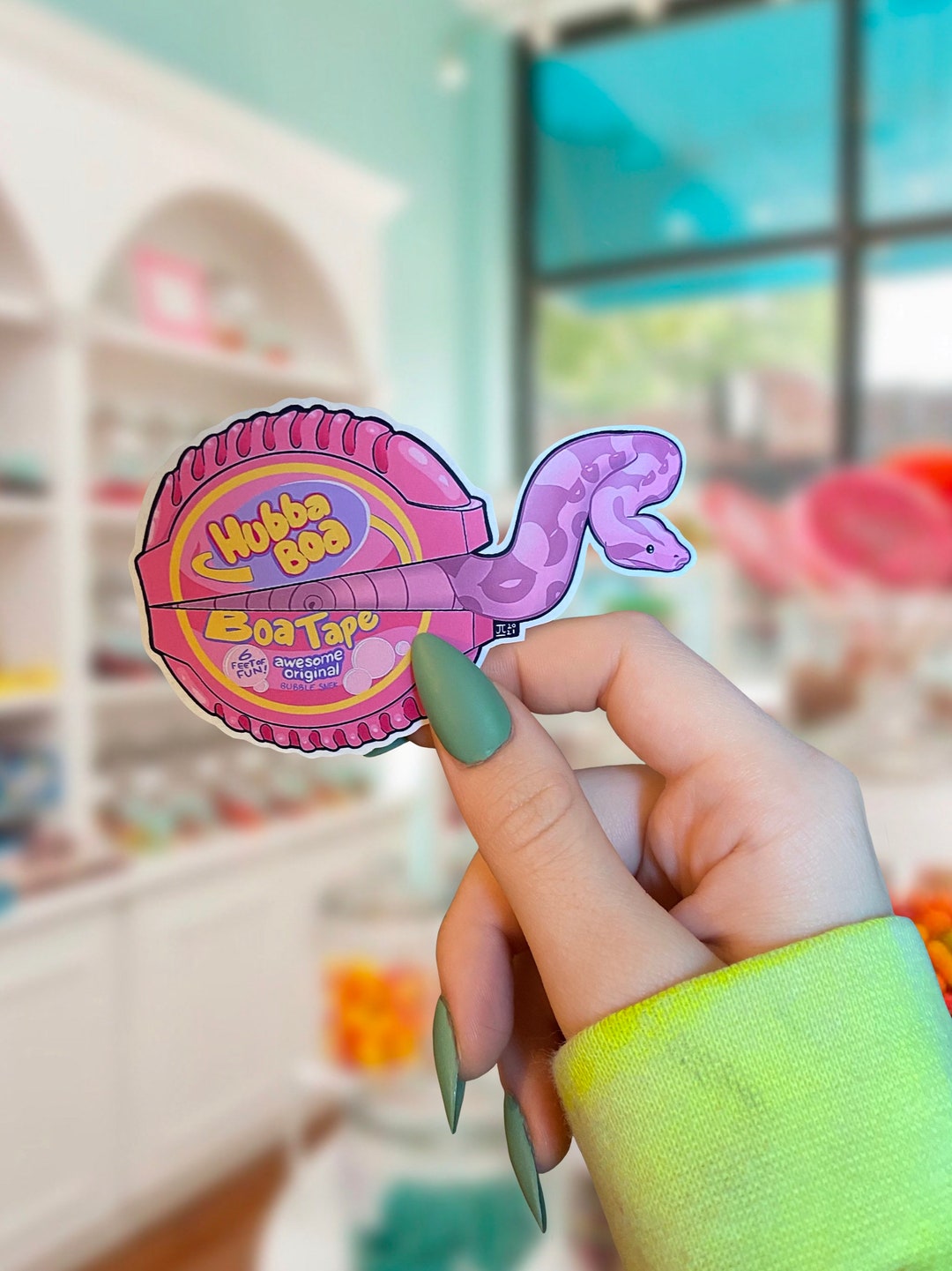 Boa Constrictor Bubble Gum Sticker - Etsy