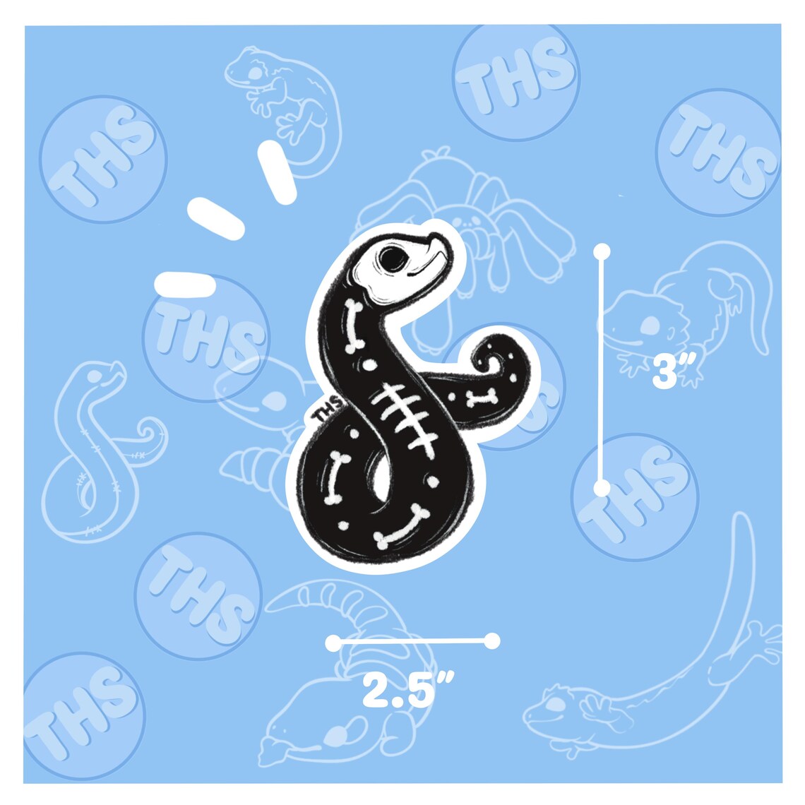 Snake Spooky Skeleton Sticker - Etsy