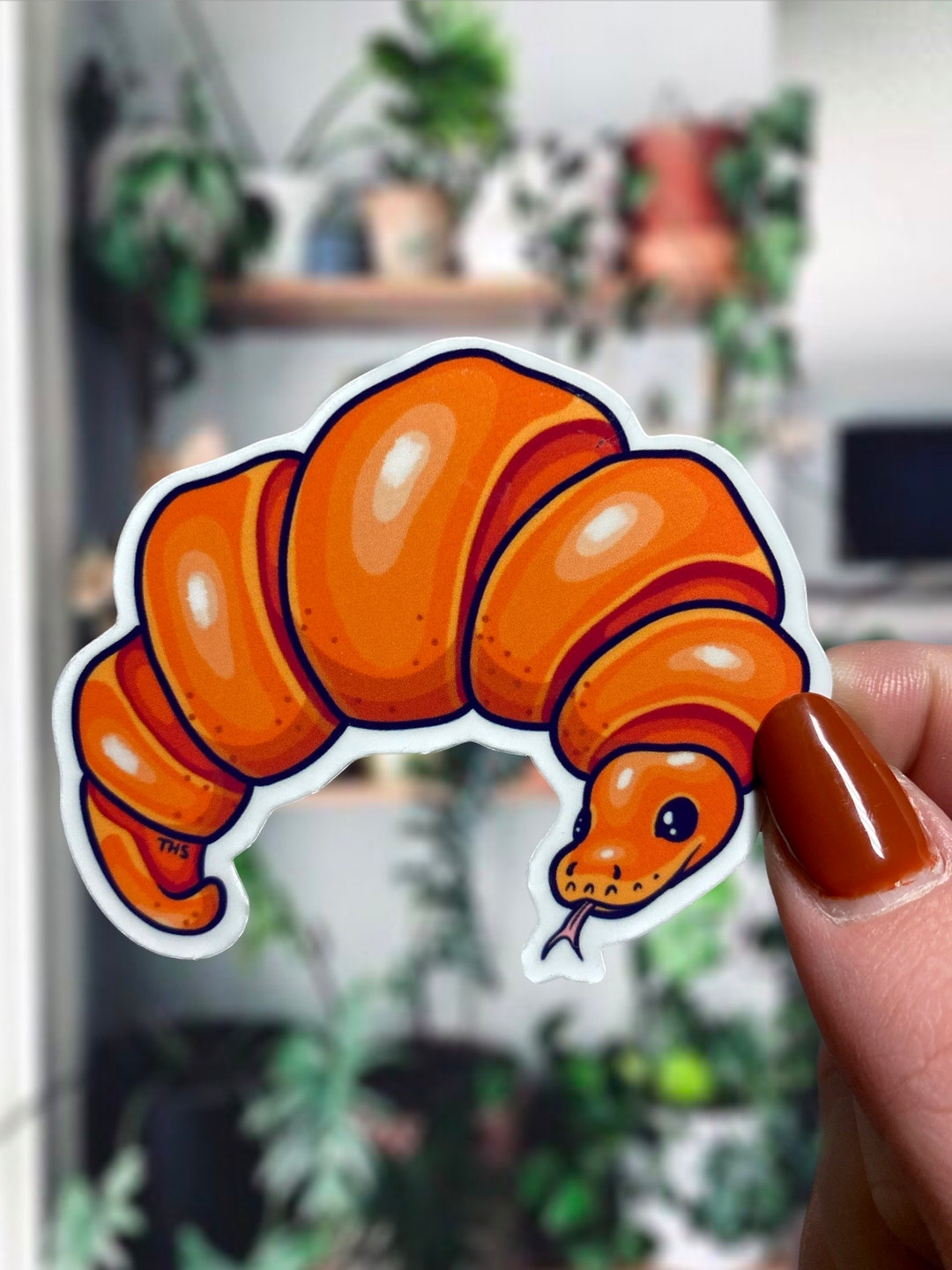 Snake Croissant Sticker - Etsy