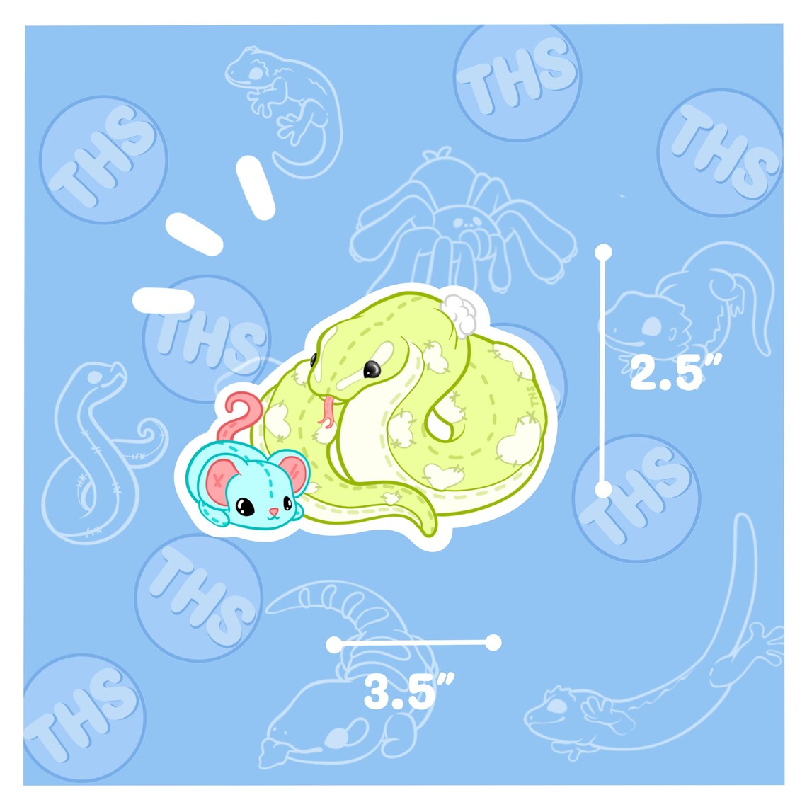 Plush Snake Sticker - Etsy