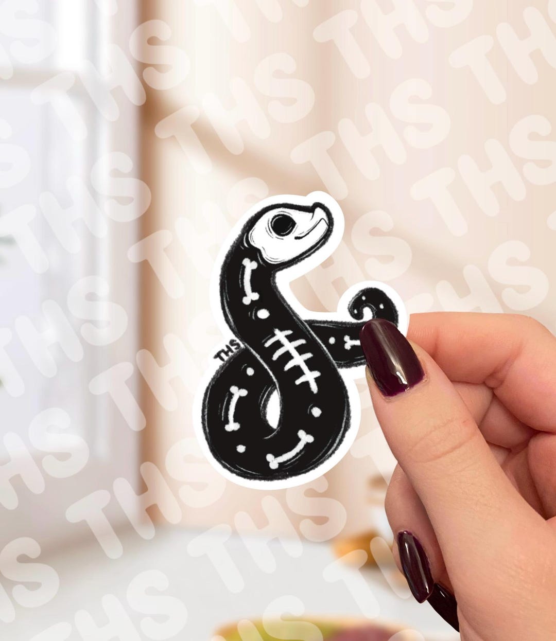 Snake Spooky Skeleton Sticker - Etsy