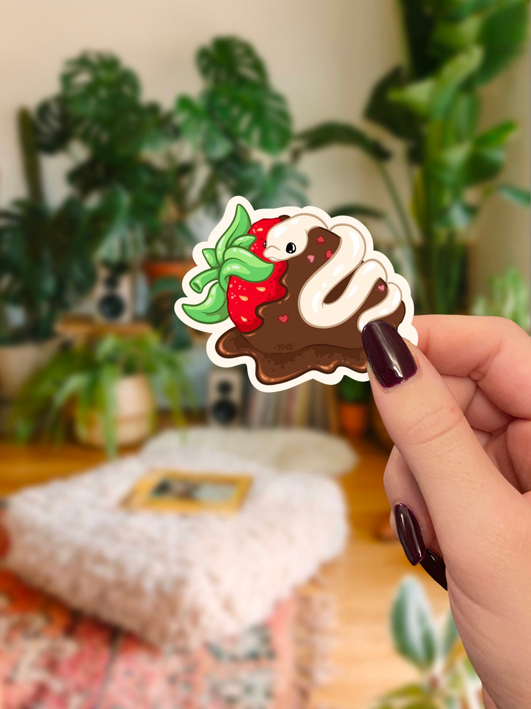 Valentines Chocolate Strawberry Snake Sticker - Etsy