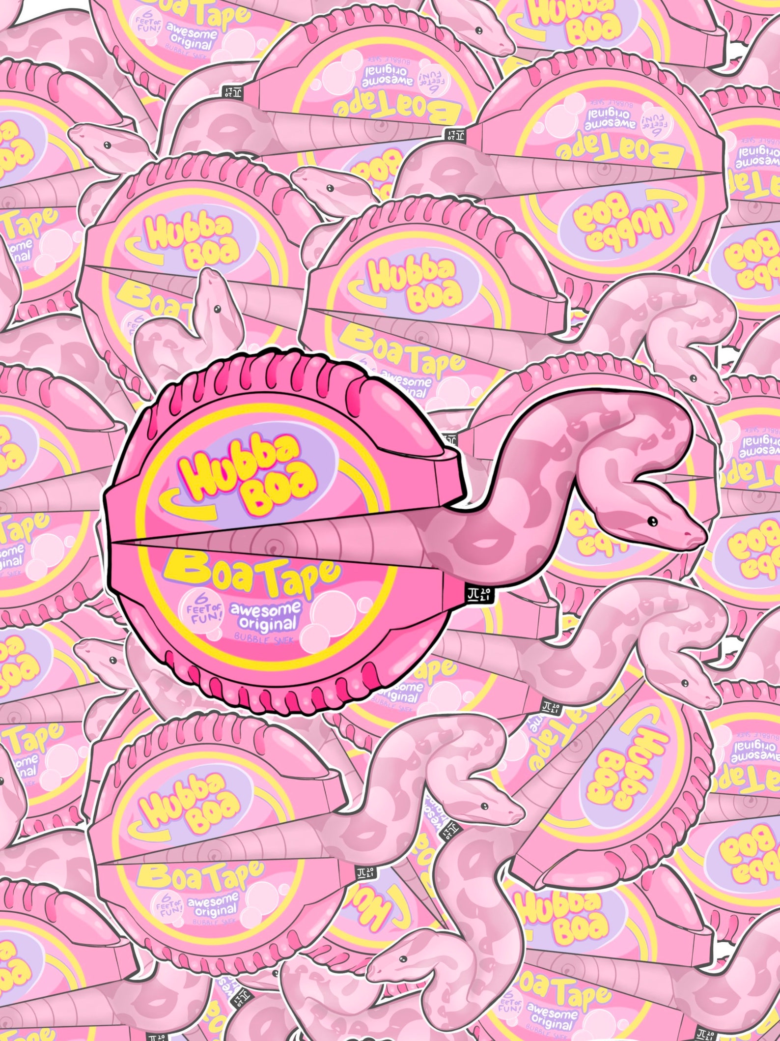 Boa Constrictor Bubble Gum Sticker Hubba Bubba Gum Gum Etsy Australia