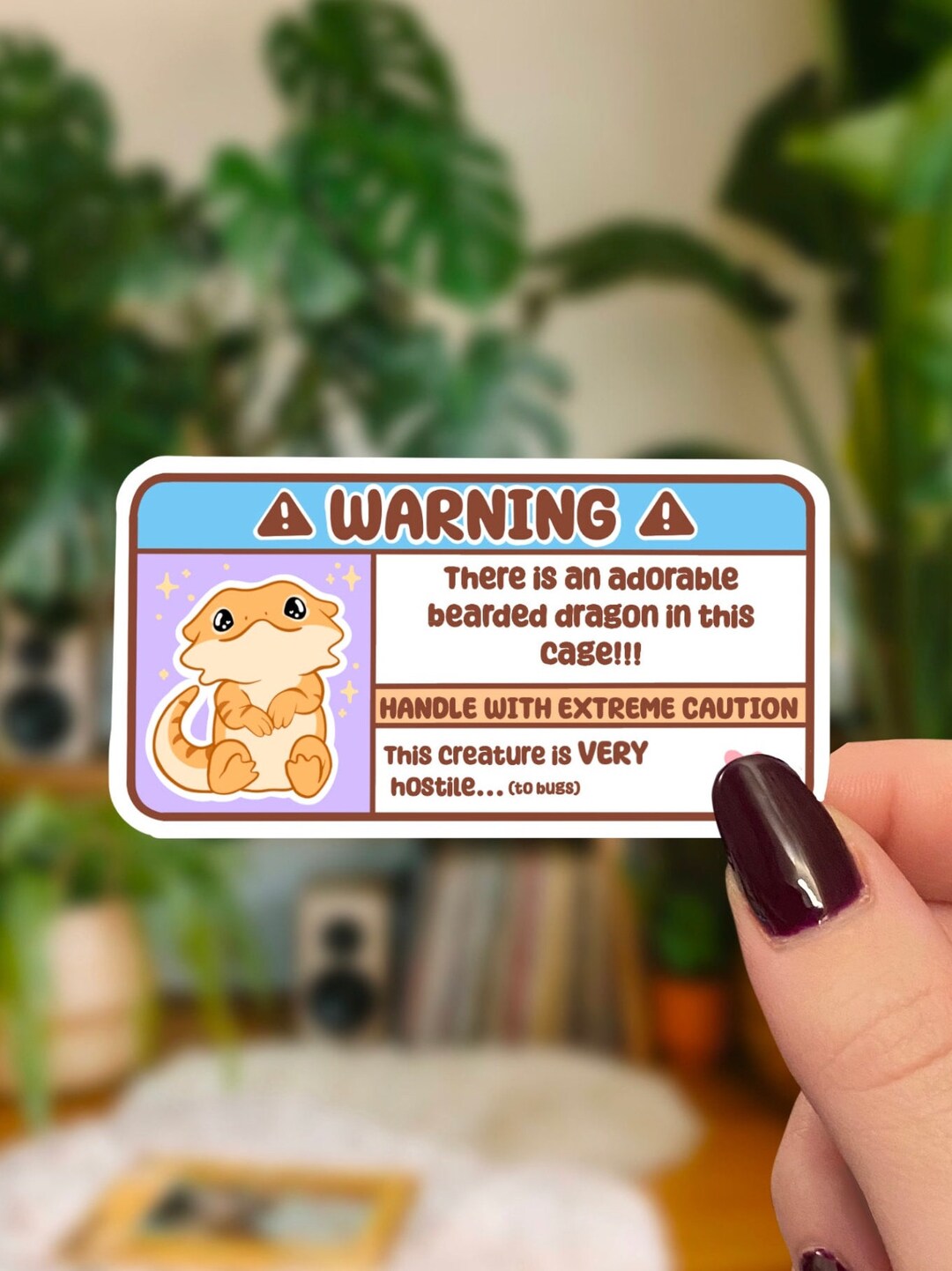 Warning Label Bearded Dragon Sticker - Etsy