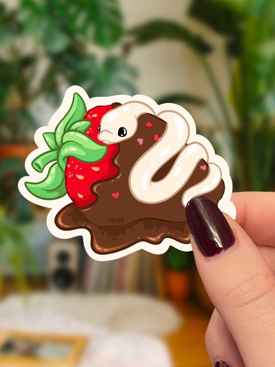 Valentines Chocolate Strawberry Snake Sticker - Etsy