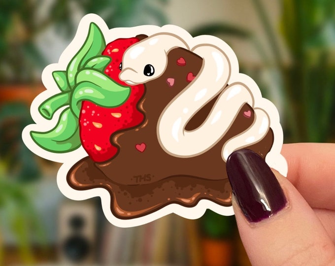 Valentines Chocolate Strawberry Snake Sticker - Etsy
