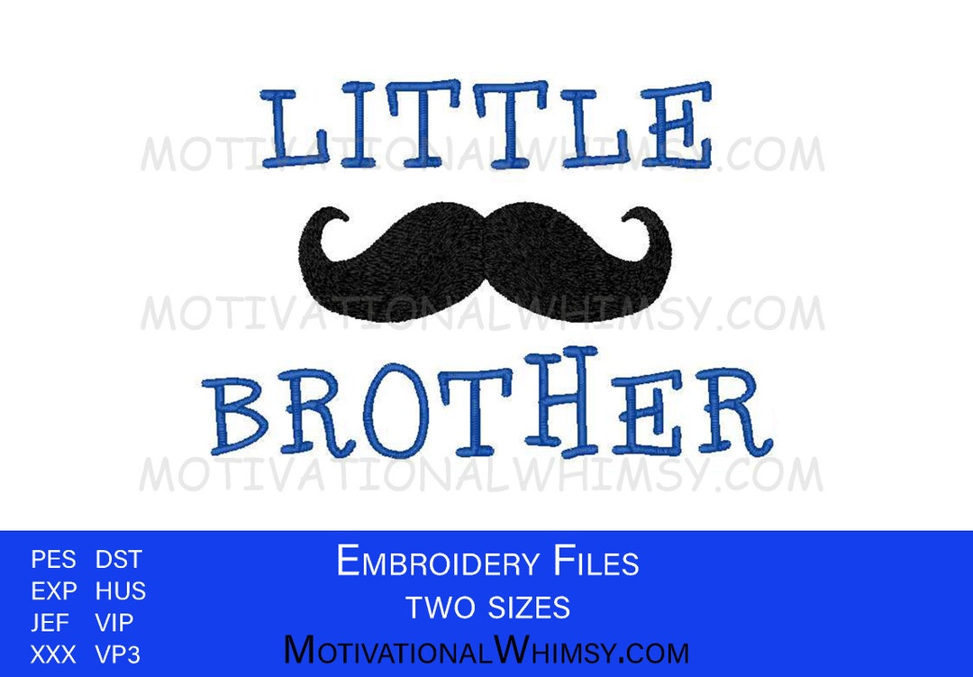 Little Brother Machine Embroidery Design | Mustache New Baby Shower ...