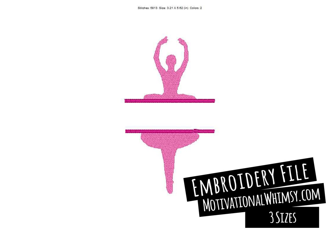 Ballet Dancer Split for Monogram Machine Embroidery Ballerina Dancing ...