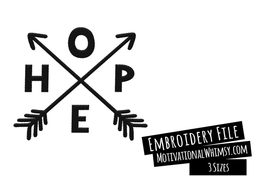 Crossed Arrows Hope Machine Embroidery Files | Inspirational Design ...