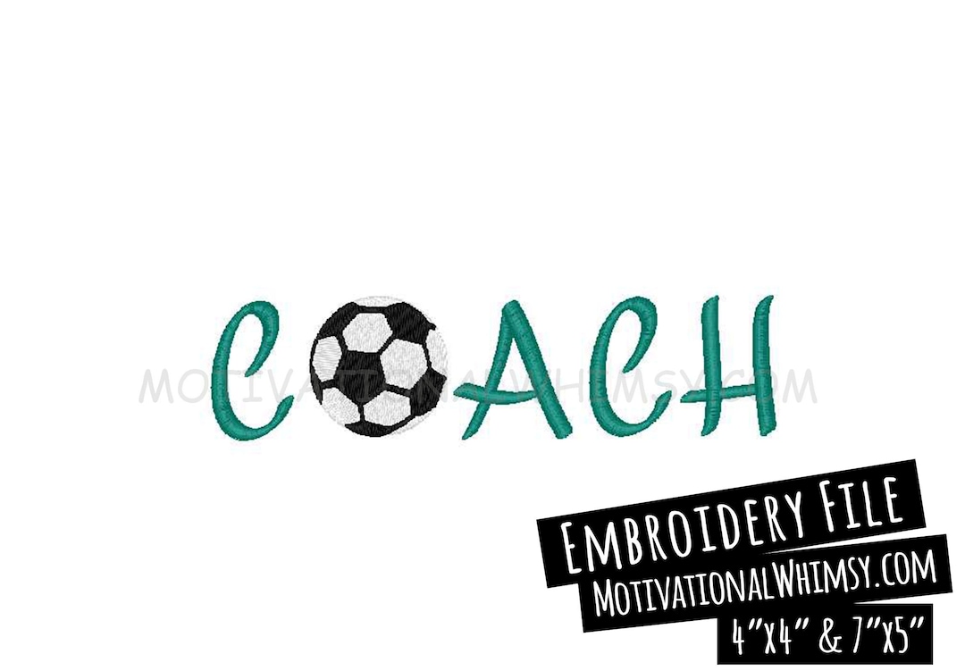 Soccer Football Embroidery Files | Coach Game Ball | Sports Team Game ...