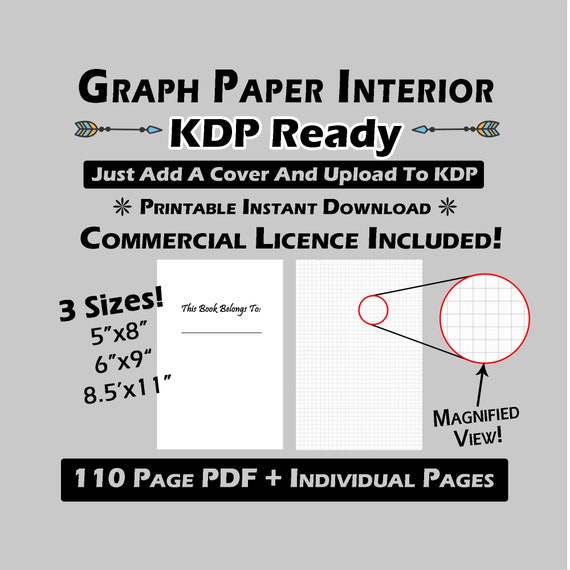 Graph Paper KDP Ready Complete Interior Low Content Book / | Etsy
