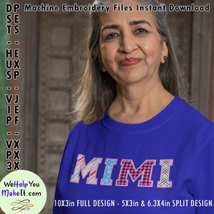 Mimi Applique Machine Embroidery Files Mi Split Design Family Shirts ...