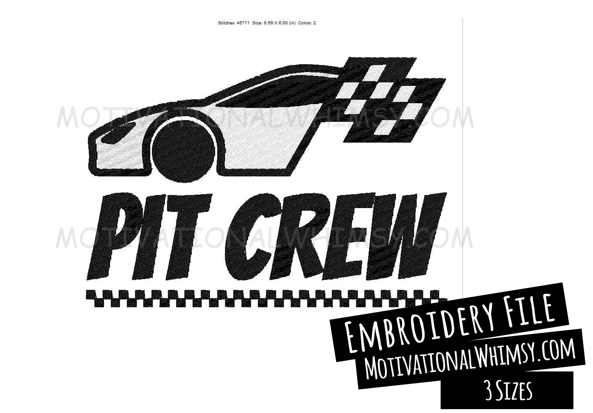 Pit Crew Machine Embroidery Files Racing Design Race Track - Etsy