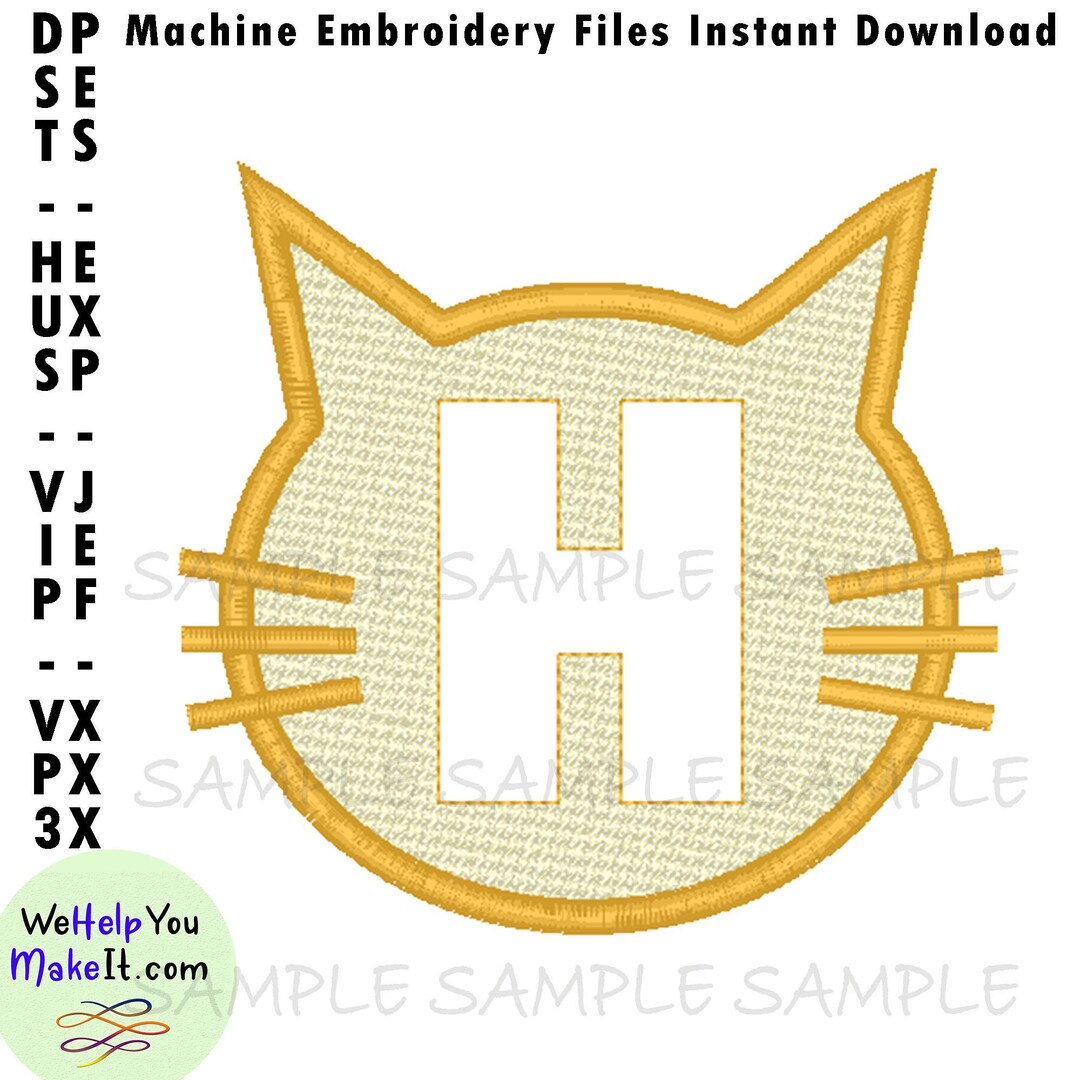 Embossed Alphabet Letters Cat Machine Embroidery Monogram Knock Down ...