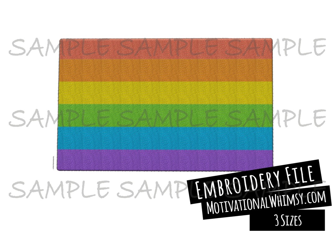 LGBT Flag / Machine Embroidery File 3 Sizes LGBTQ One Love - Etsy
