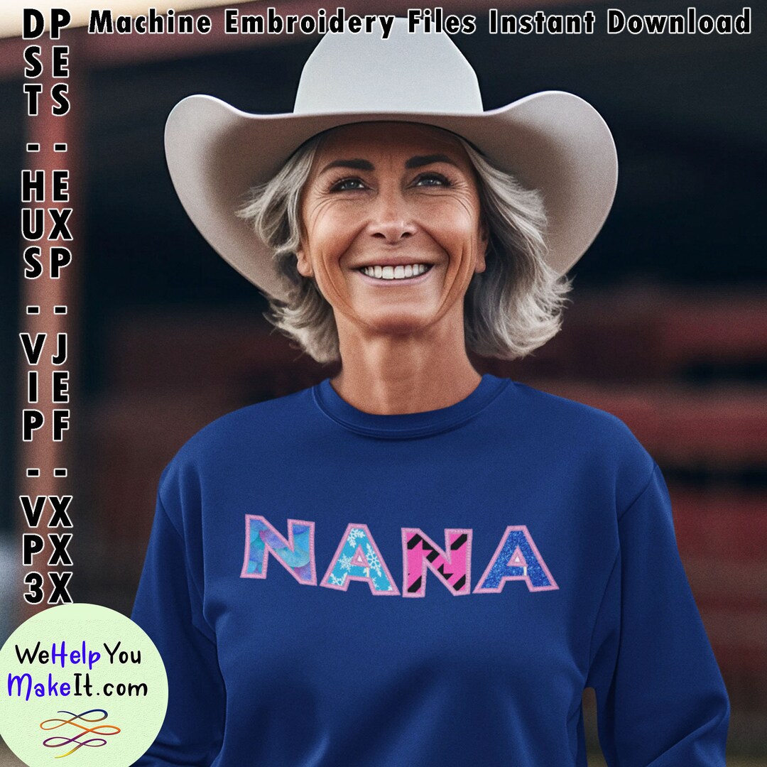 NANA Applique Design Machine Embroidery Files Full & Split NA | Family ...