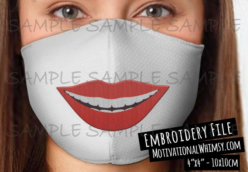 Machine Embroidery Smile 4x4 Loop Embroider a - Etsy