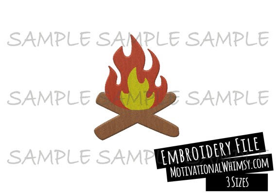 Campfire Camping Fire Machine Embroidery File 3 Sizes Cute | Etsy