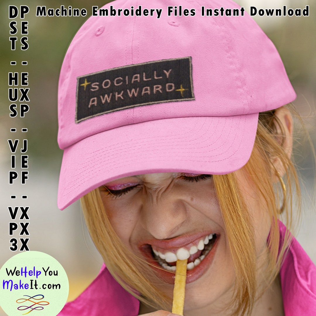 Socially Awkward Machine Embroidery Files Funny Applique Patch Hidden ...