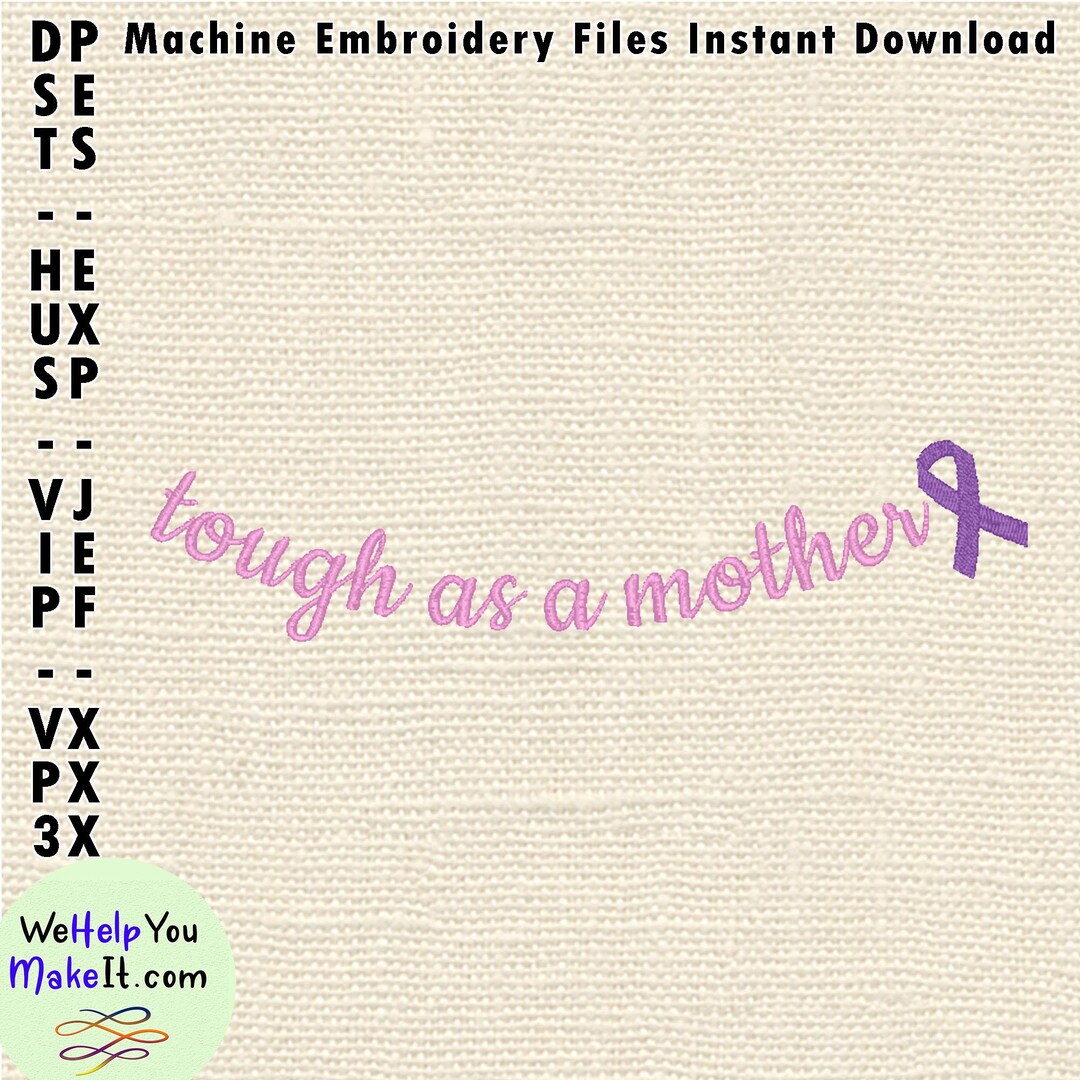 Mother Cancer Ribbon Neck Embroidery Files Curved Collar Design ...