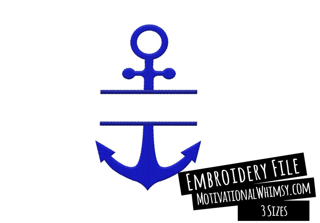 Anchor Monogram Machine Embroidery Files | Nautical Design Sailor ...