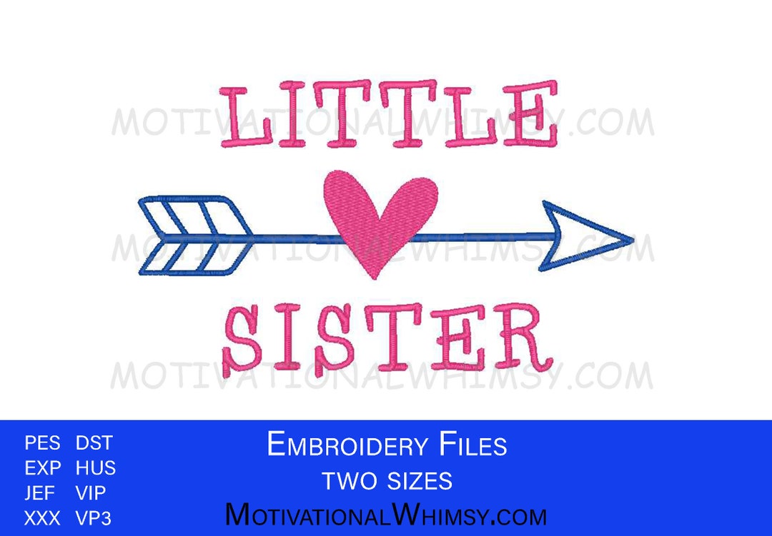 Little Sister Machine Embroidery Design | New Baby Shower Gift Baby ...