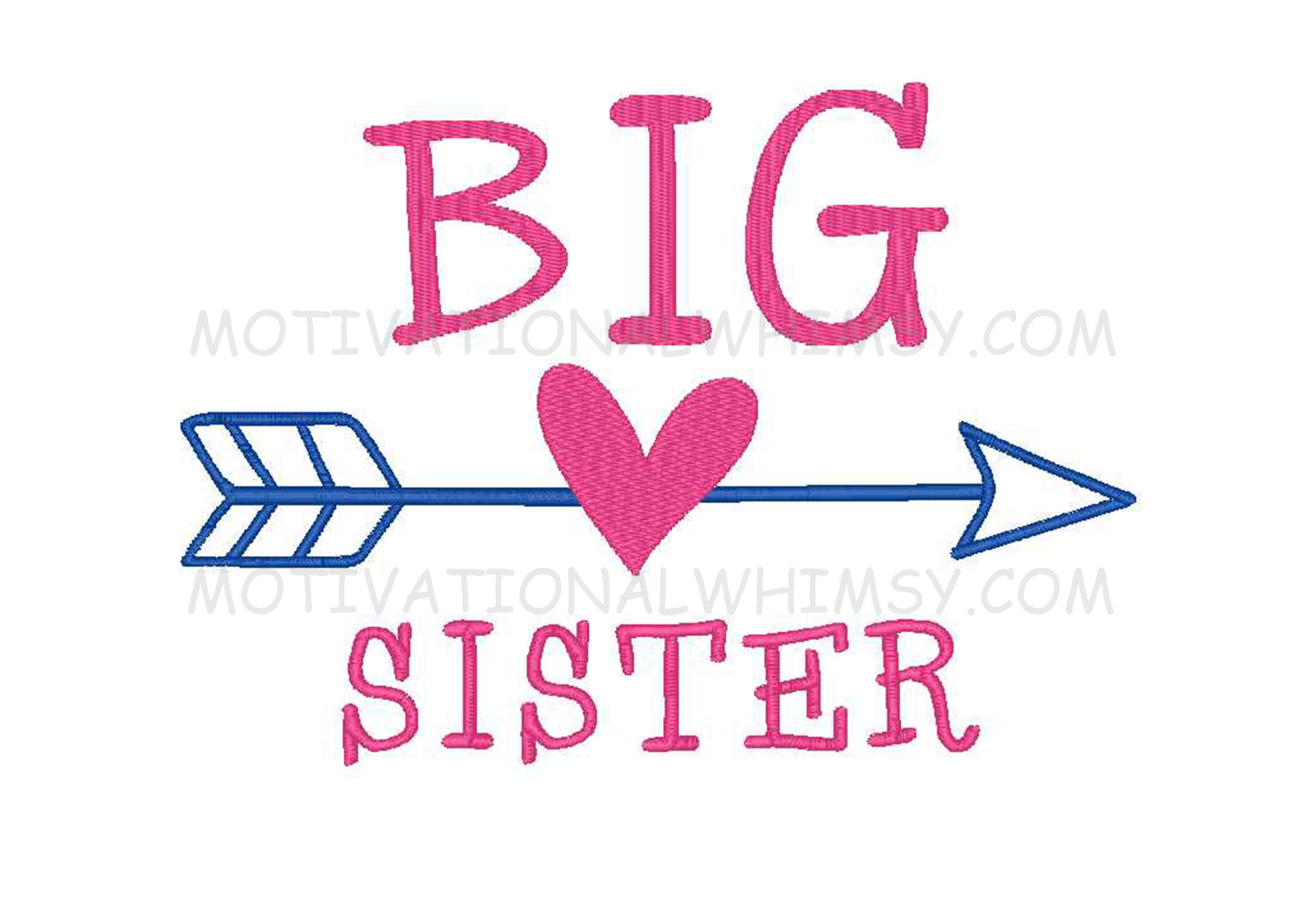 Big Sister Machine Embroidery Design New Baby Shower Gift - Etsy