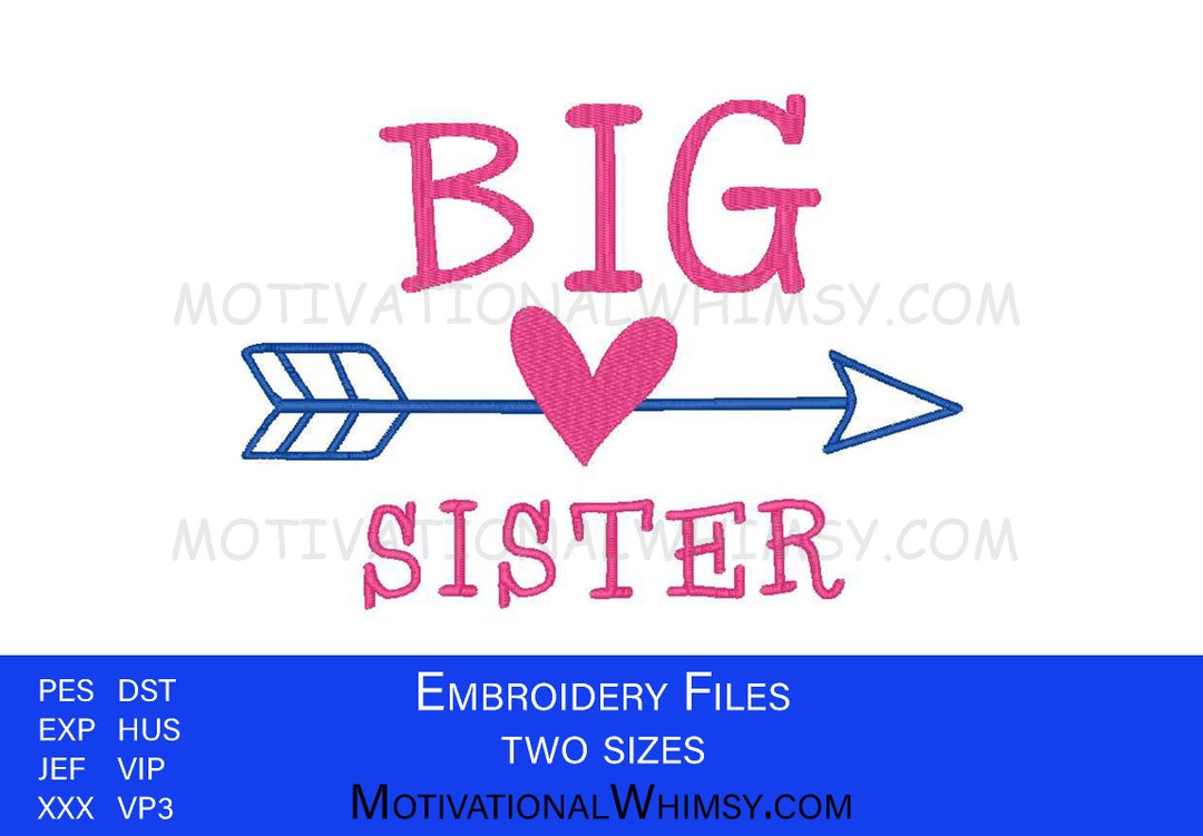 Big Sister Machine Embroidery Design | New Baby Shower Gift Baby ...