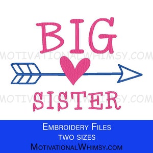 Big Sister Machine Embroidery Design | New Baby Shower Gift Baby ...