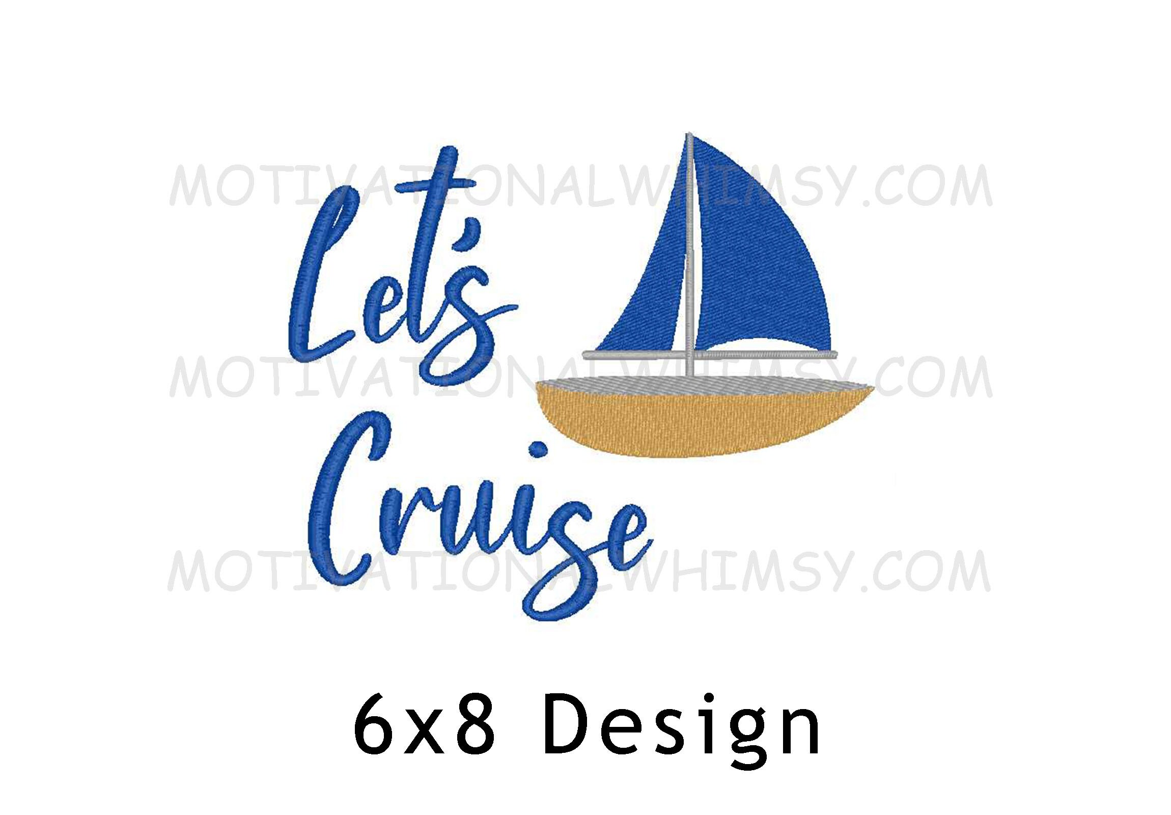 Vacation Cruising Machine Embroidery Design Let's Cruise - Etsy
