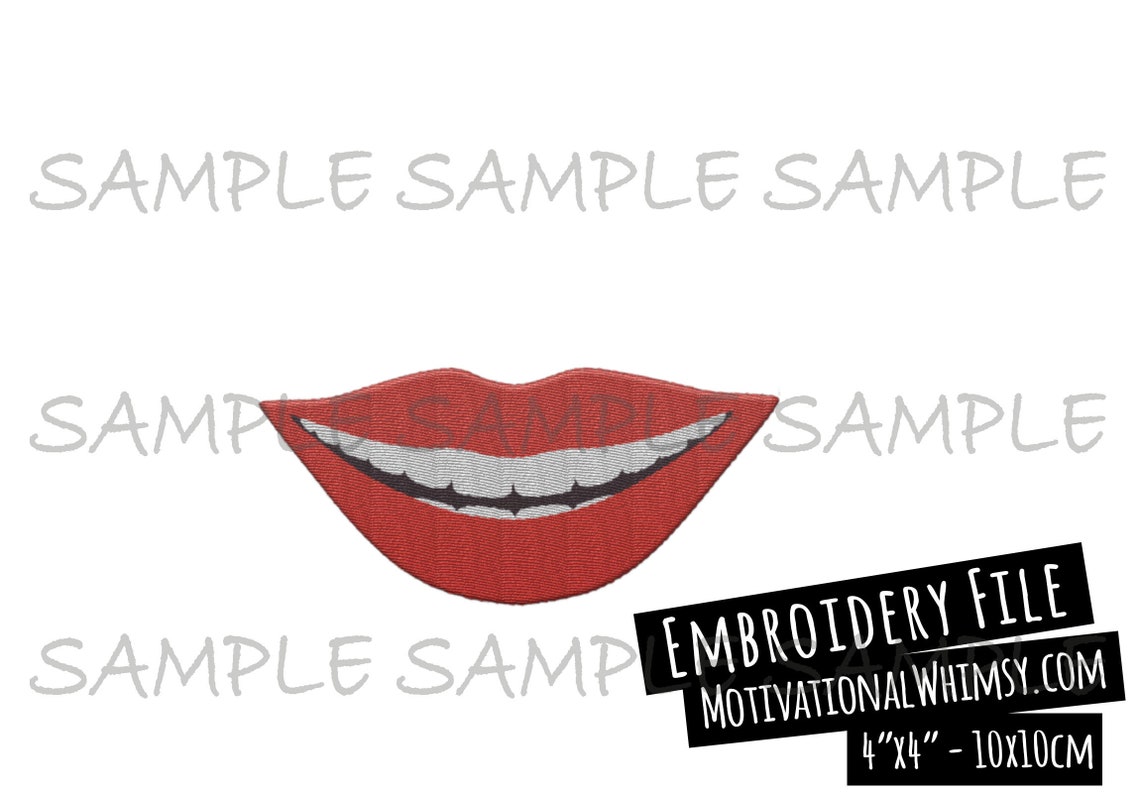 Machine Embroidery Smile 4x4 Loop Embroider a - Etsy