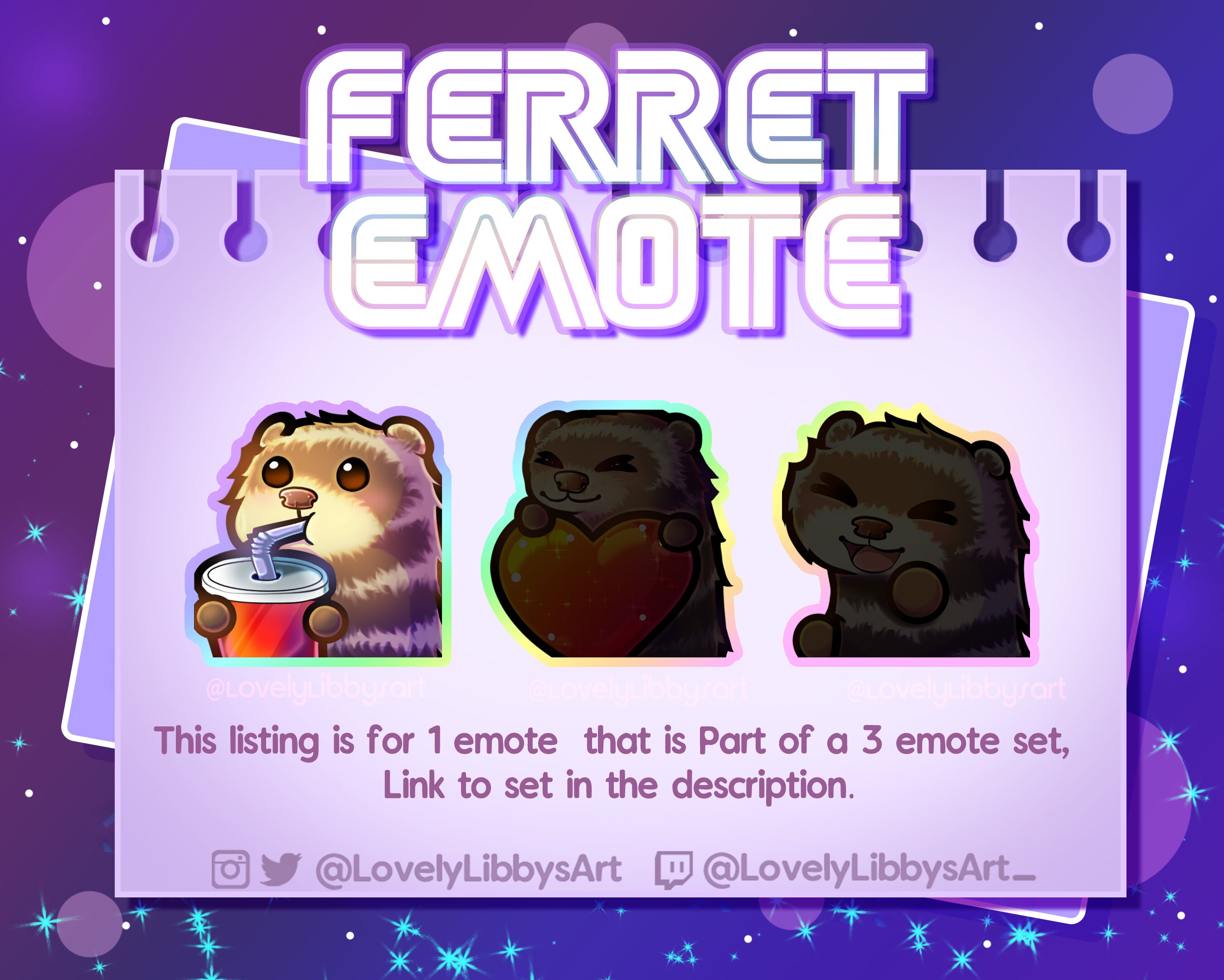 Ferret Twitch Emotes Sip Emote - Etsy