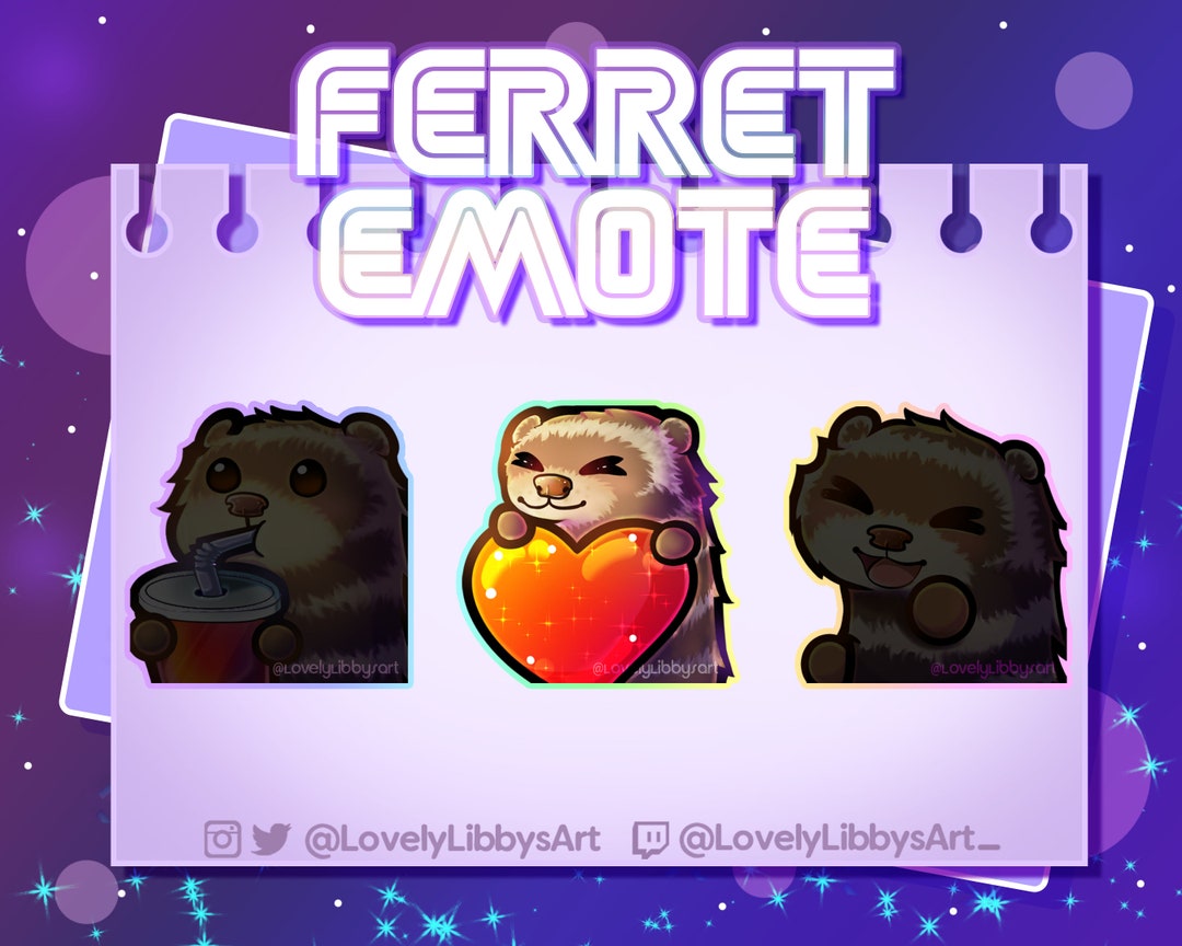 Heart Twitch Emotes Ferret Emote - Etsy