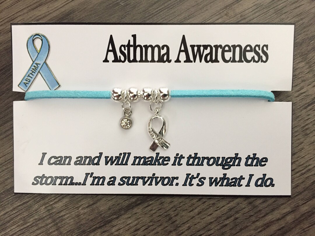 ASTHMA Awareness Adjustable Bracelet. Suede Awareness - Etsy