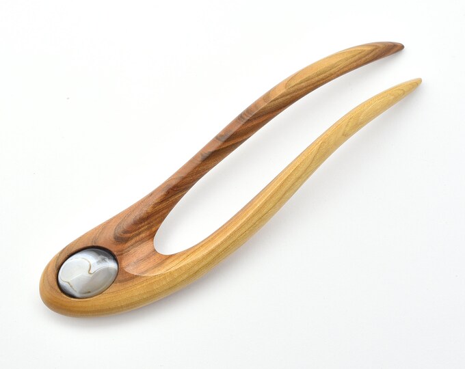 Wooden Hair Fork, 2 Prong Hair Fork, Accessories for Long Hair, Wood ...