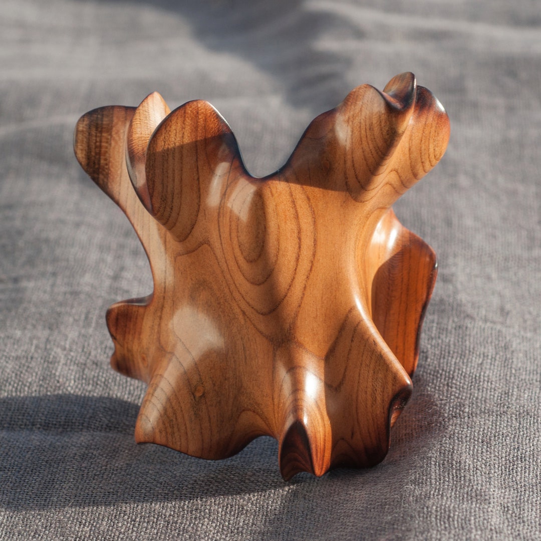 Wooden Table Decor, Wood Carved Art Object, Wood Worry Stone, , Sensory ...