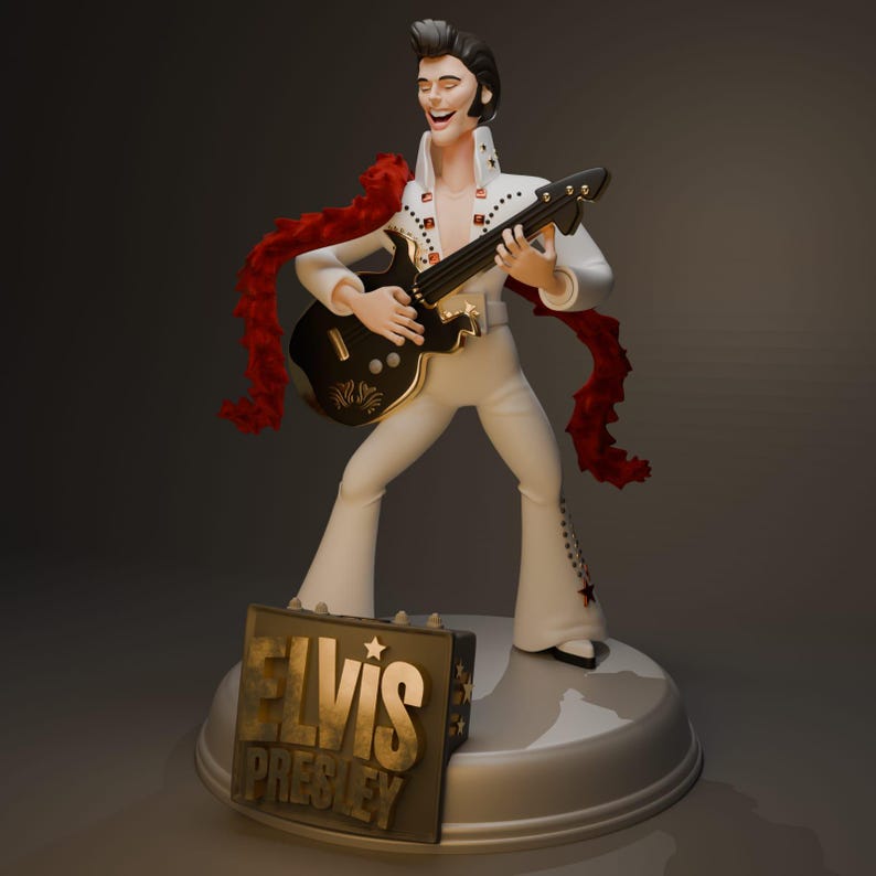 Elvis Presley 3D Cartoon Figure - Hand-painted Unique Gift - Iconic ...