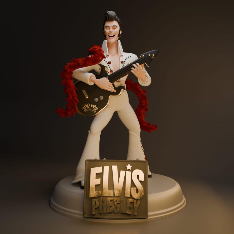 Elvis Presley 3D Cartoon Figure - Hand-painted Unique Gift - Iconic ...