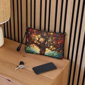 Stained Glass Tree of Life Crossbody Bag, Faux Leather Purse, Red ...