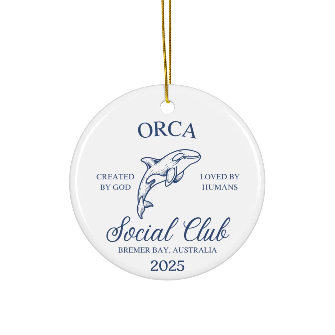 Orca Ceramic Ornament, Marine Life Whale Christmas Tree Keepsake ...