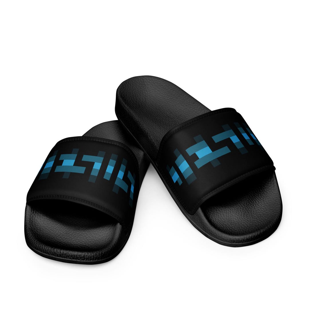 Jesus Illusion Christian Men's Slides, Blue Navy Men’s Sandals, Optical ...