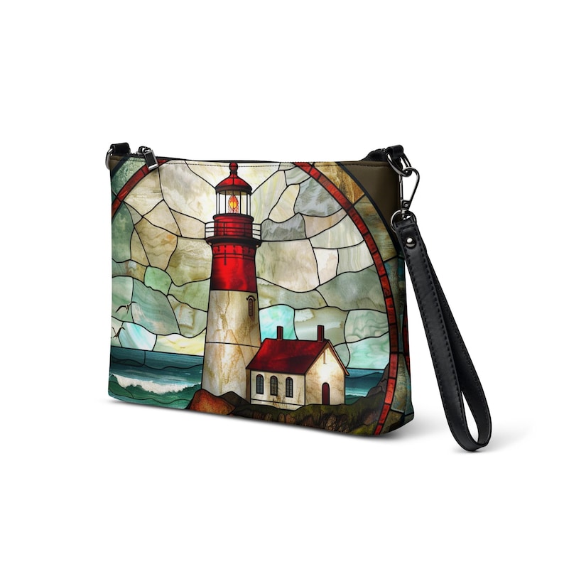 Stained Glass Light House Crossbody Bag, Faux Leather Purse, Anne Green ...