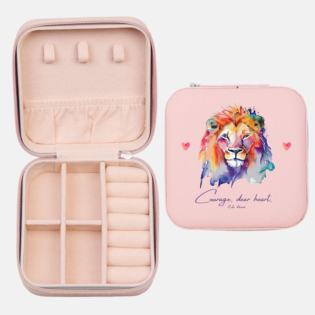 Courage Dear Heart Jewelry Travel Case, CS Lewis Quote Box, Narnia Gift ...