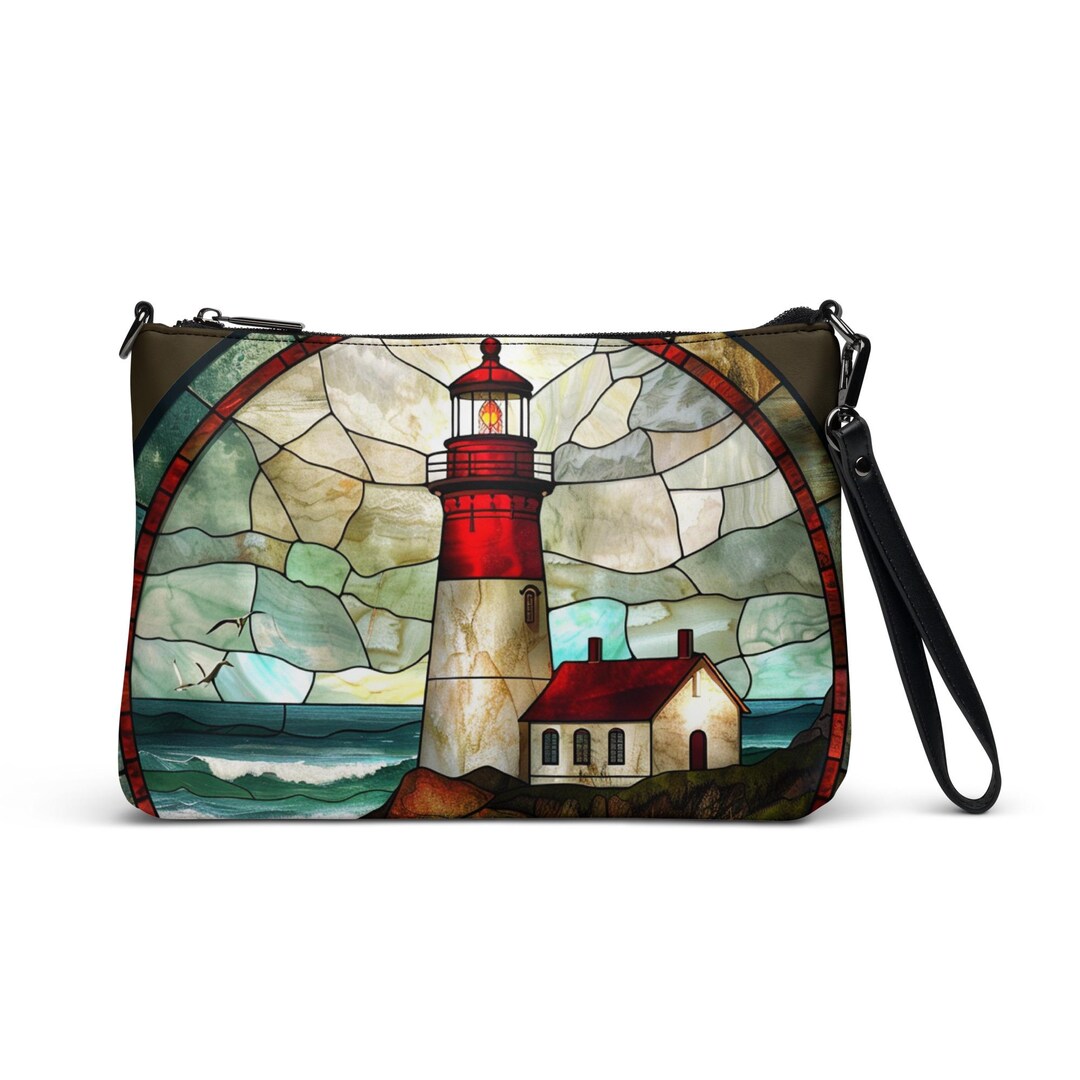 Stained Glass Light House Crossbody Bag, Faux Leather Purse, Anne Green ...